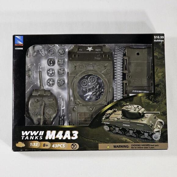 Toys | New Ray 132 Scale World War Ii M4a3 Sherman Tank Easy Assembly ...